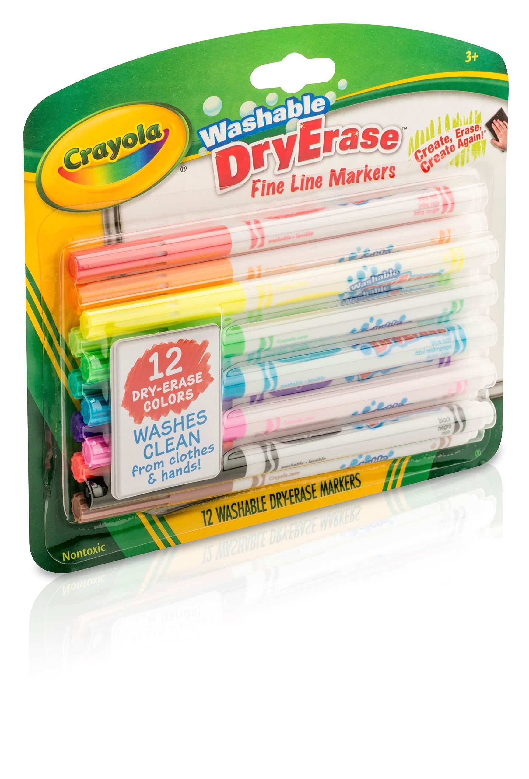 Crayola 98 5912 Washable Dry Erase Fine Line Markers 12 Classic Colors crayola-98-5912-washable-dry-erase-fine-line-markers-12-classic-colors